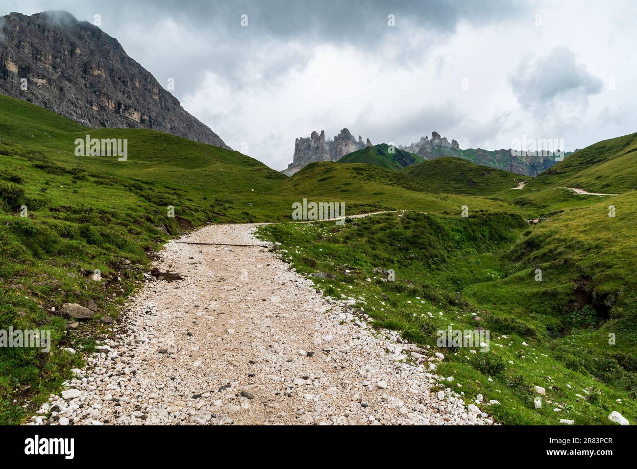 Highest part of Val Duron valley bellow Passo Duron with Rosszahn ...