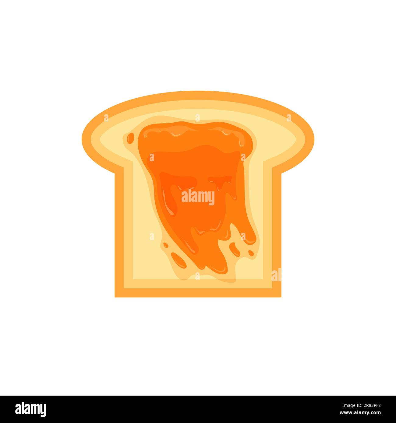 Toast bread with apricot jam. Sweet sandwich. Vector illustration in ...