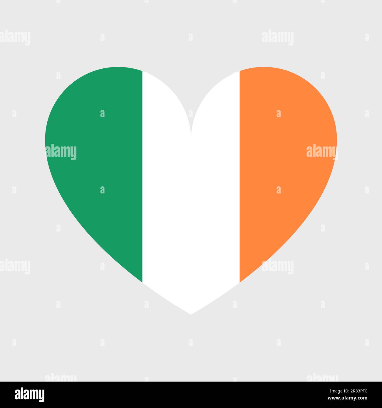 Ireland flag vector icons set in the shape of heart, star, circle and ...