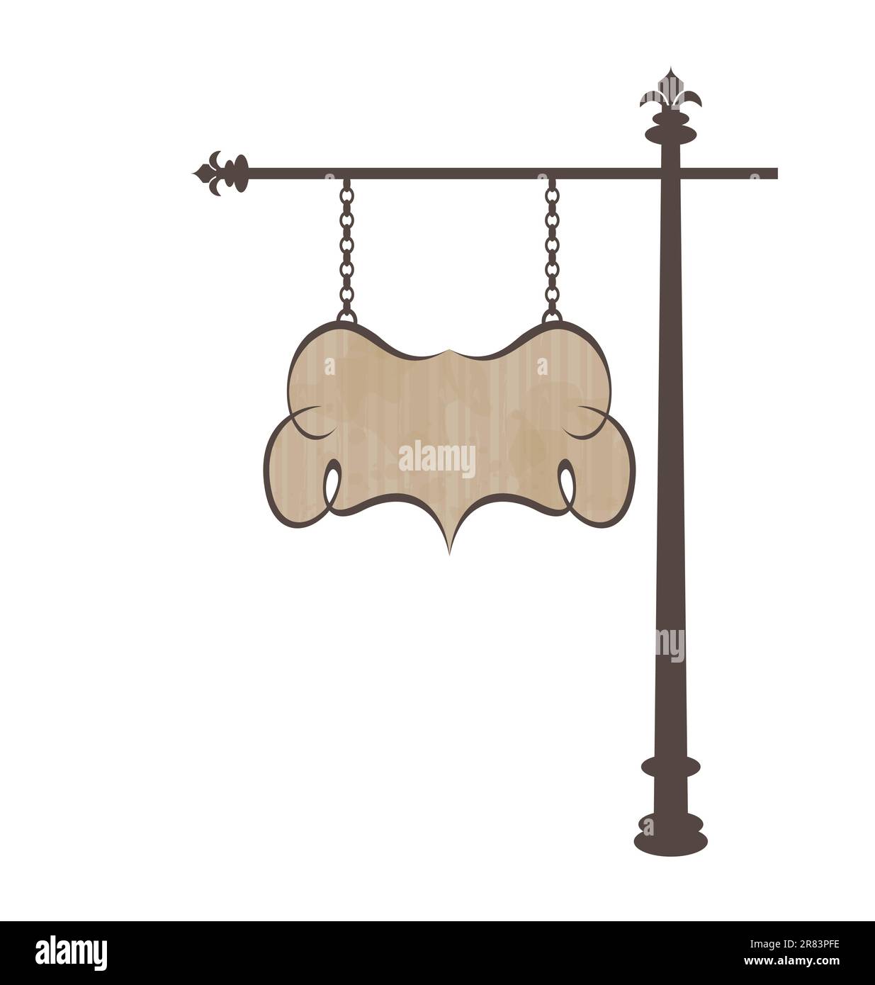 Illustration wooden noticeboard with forged elements - vector Stock ...