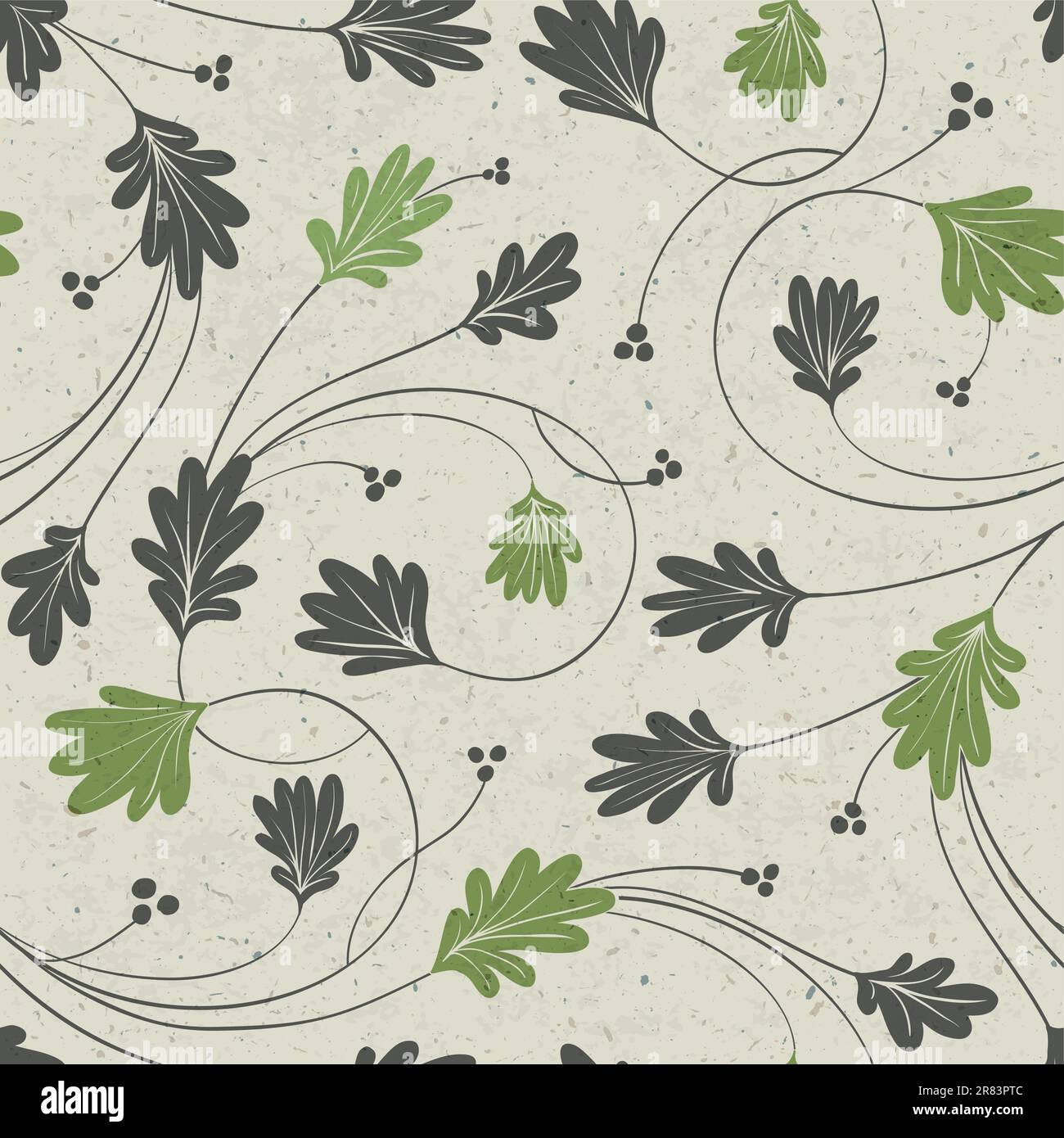 Oak leaves stylized seamless pattern, vector Stock Vector Image & Art ...