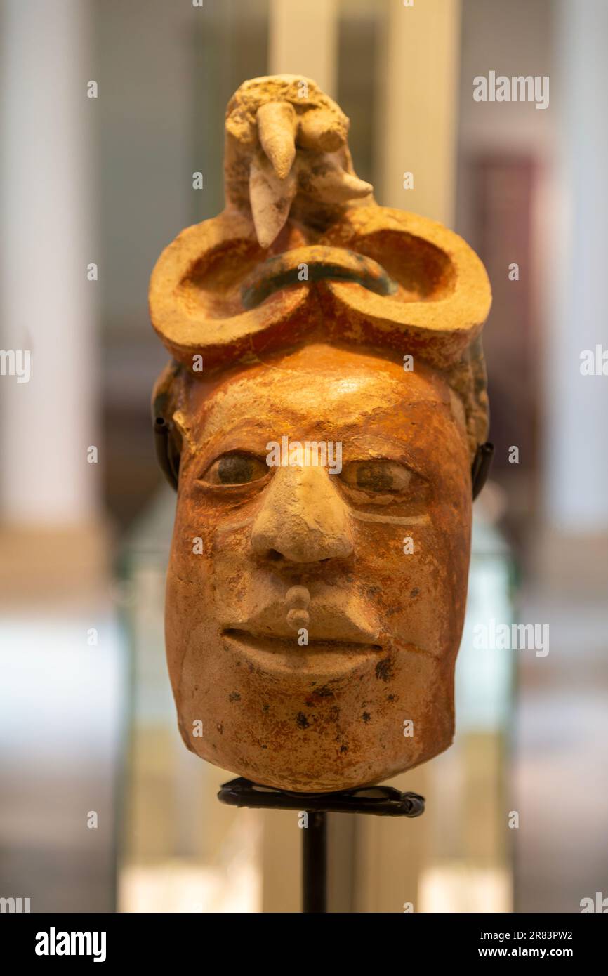 'Idolos' exhibition anthropomorphic figure, Palacio Canton palace ...
