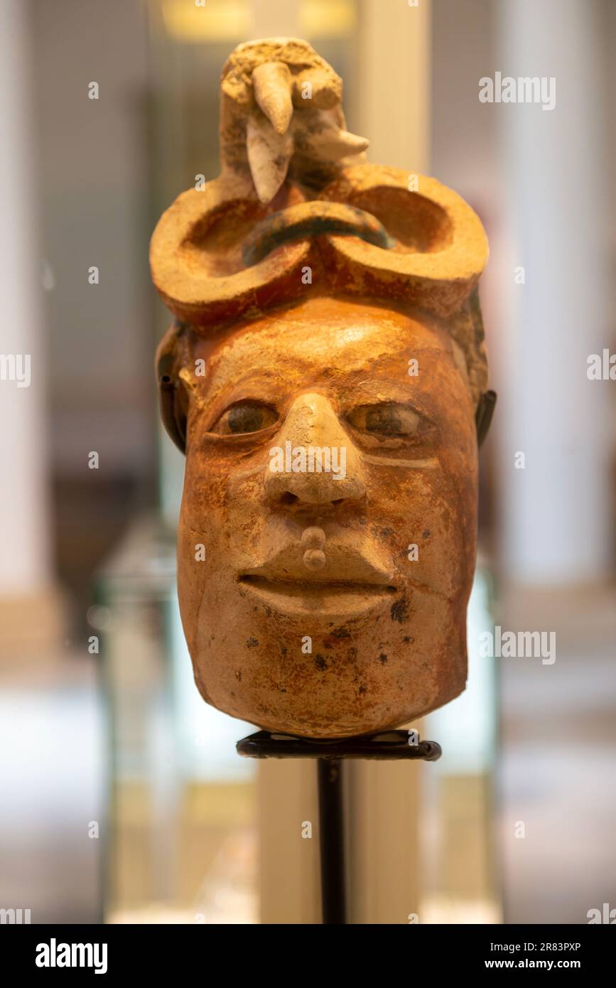 'Idolos' exhibition anthropomorphic figure, Palacio Canton palace ...