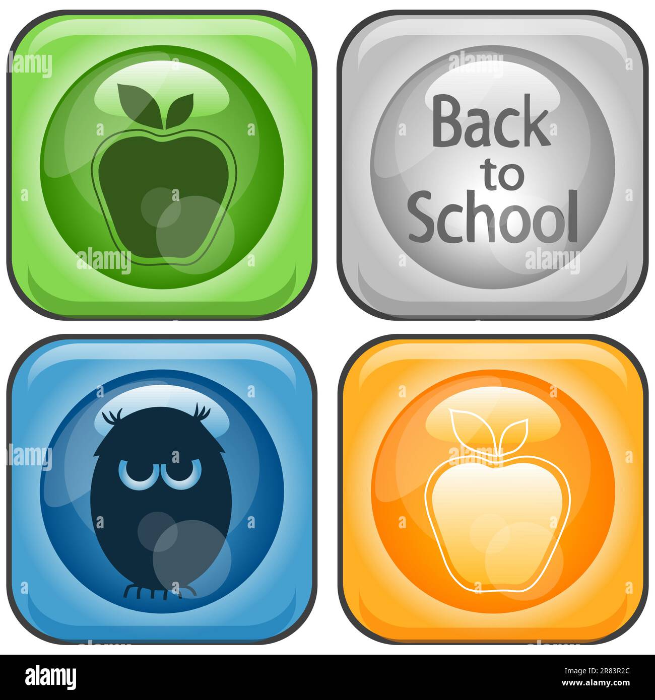 Vector Back to School Icons Set Stock Vector Image & Art - Alamy