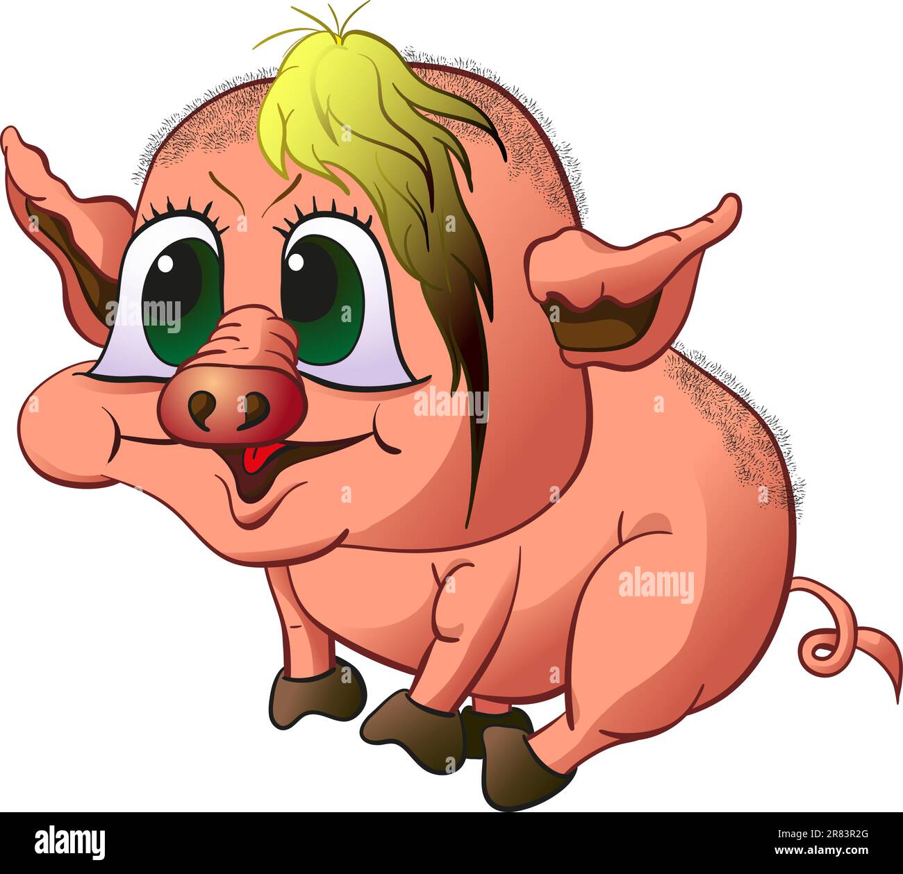 Hairy pig Stock Vector Images - Alamy
