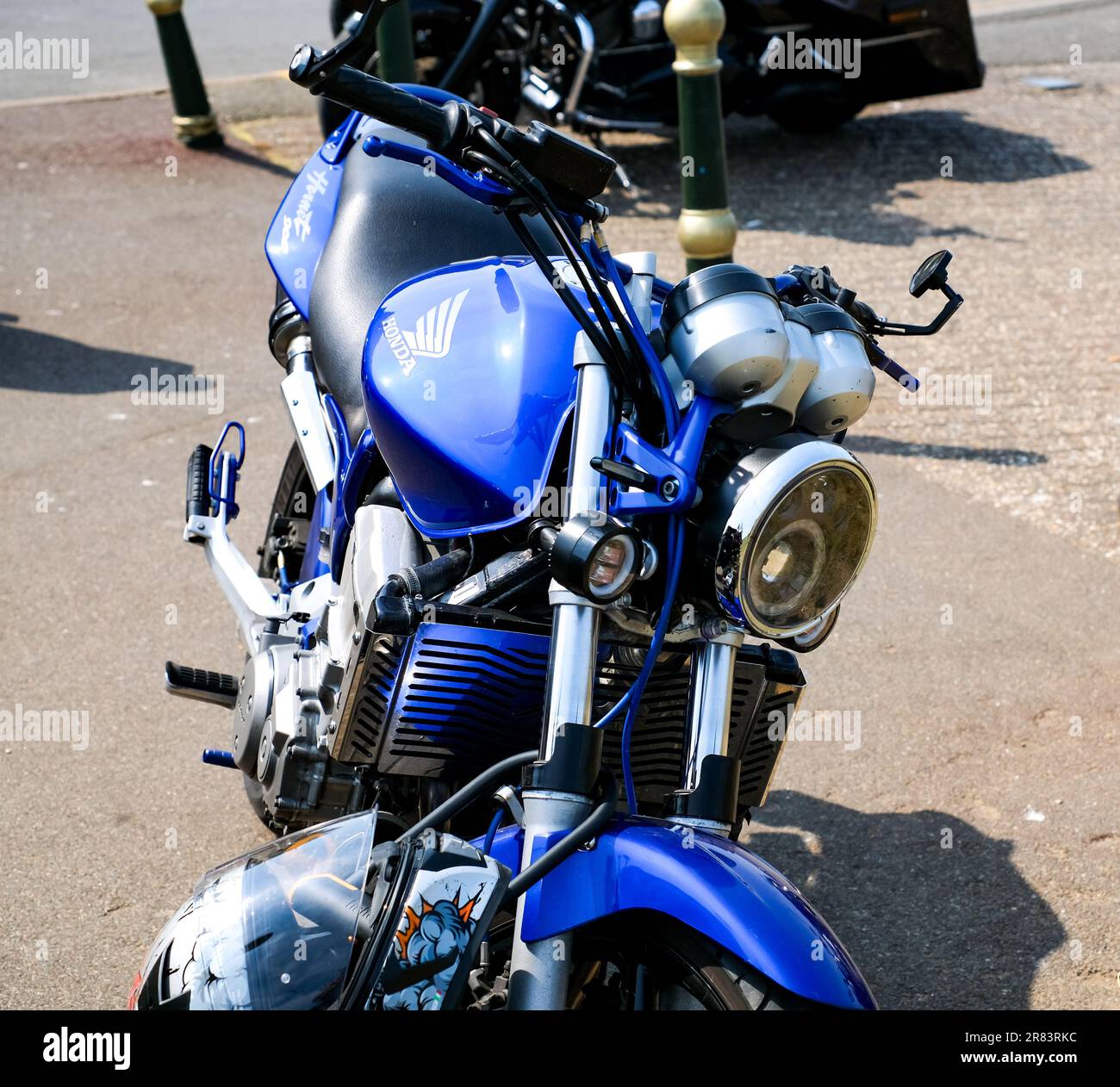 Honda Hornet motorcycle parked up on the seafront in Hunstanton on the ...