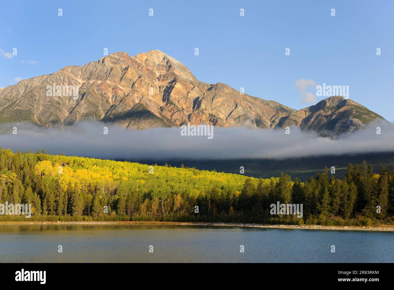 Mount Pyramid and Pyramid Lake, Jasper National Park, Rocky Mountains ...