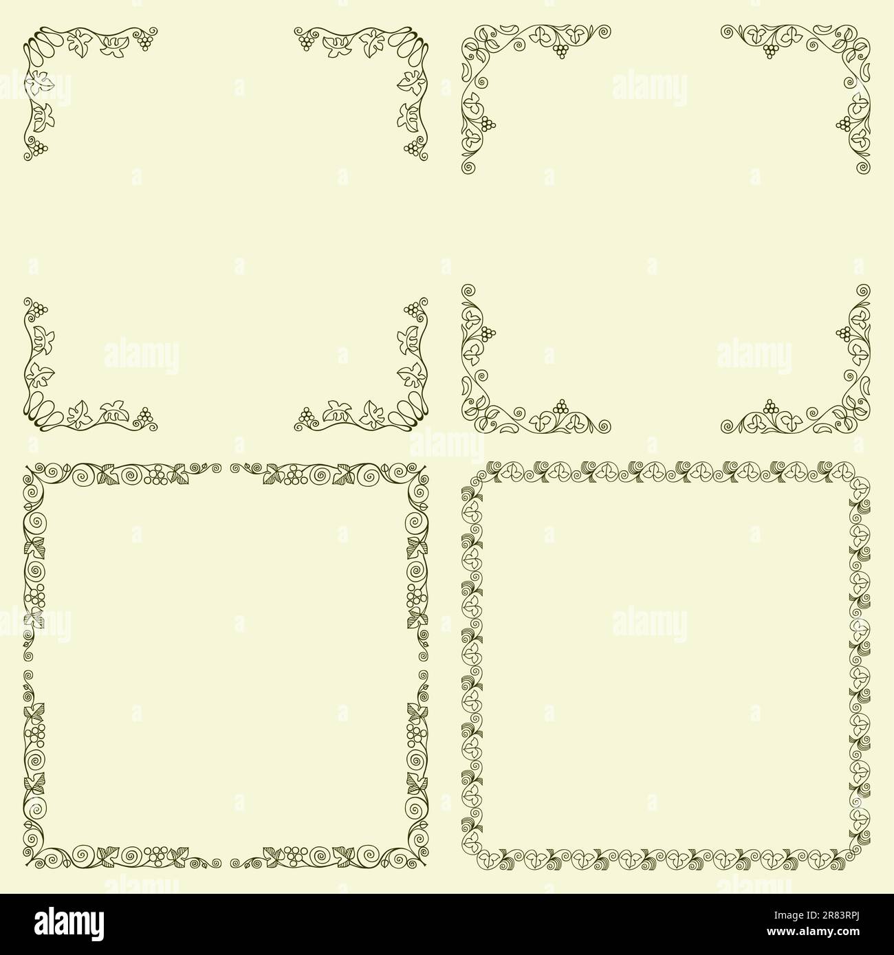 Decorative vine frames on color background Stock Vector Image & Art - Alamy