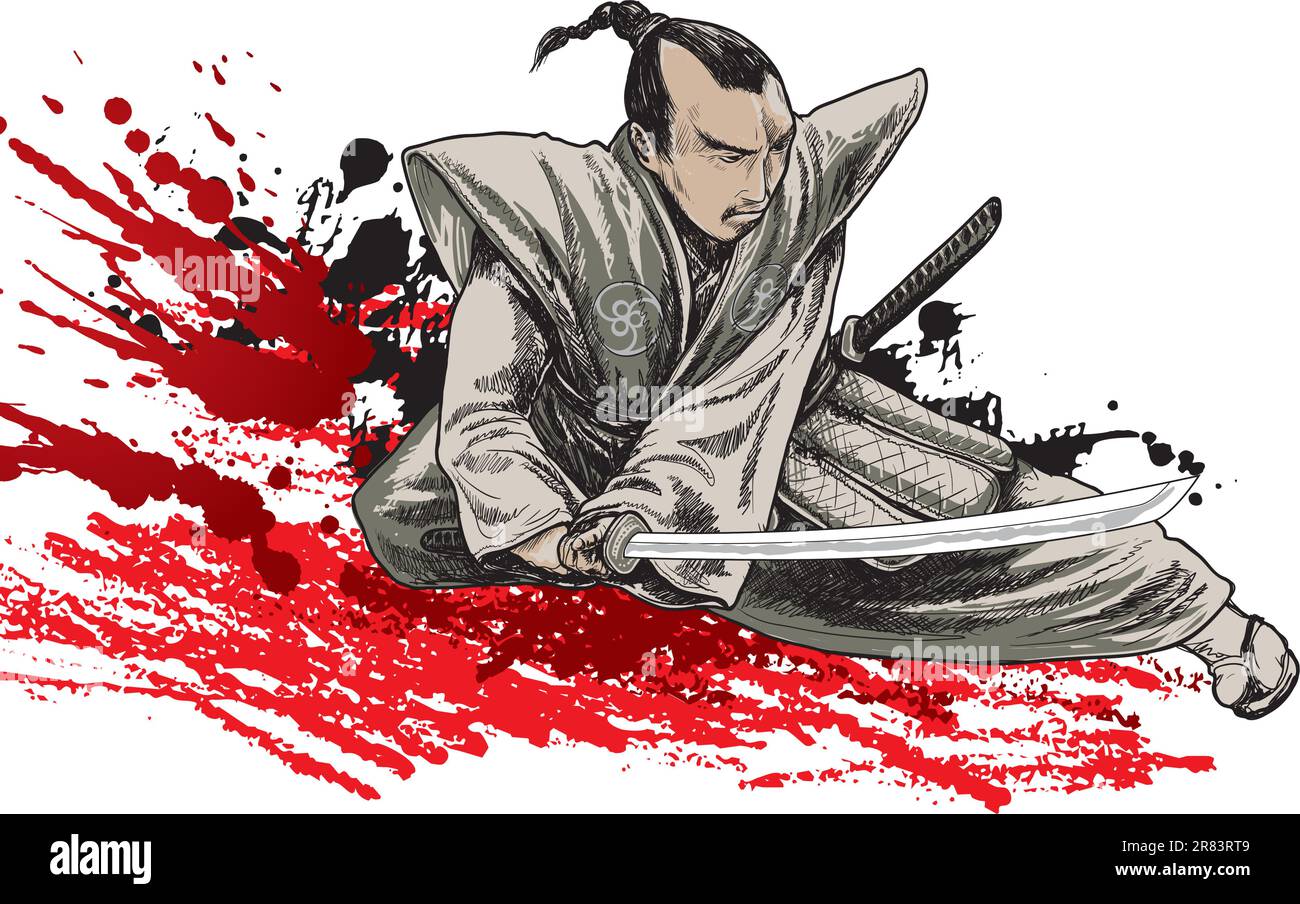 japan vector warrior on grunge background Stock Vector Image & Art - Alamy