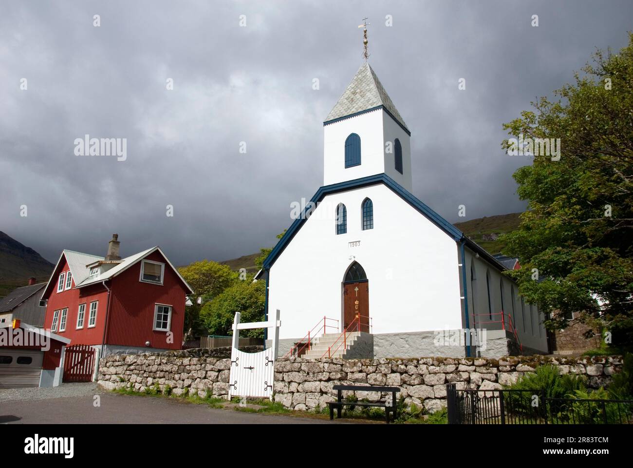 Church, Kvivik, Streymoy Island, Faroe Islands, Denmark, Faroe Islands ...