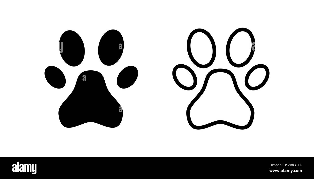 Paw icon set. paw print icon vector. dog or cat paw Stock Vector Image ...