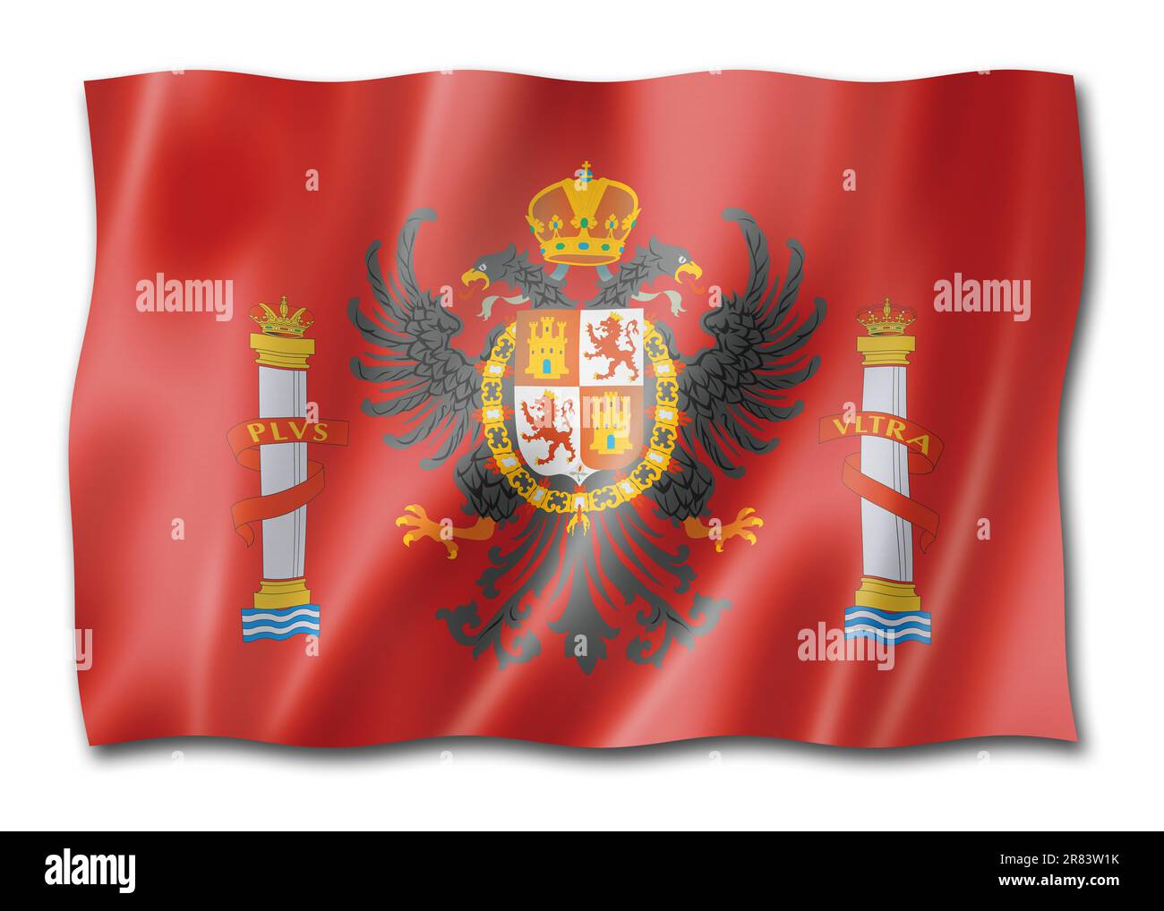 Toledo province flag, Spain waving banner collection. 3D illustration ...
