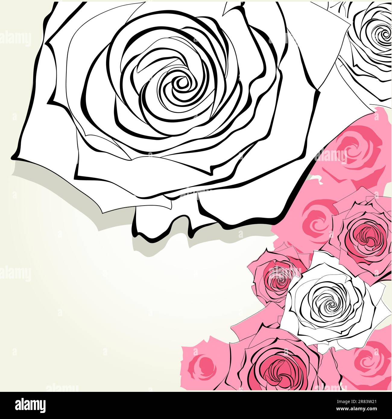 Stylized roses Stock Vector Images - Alamy