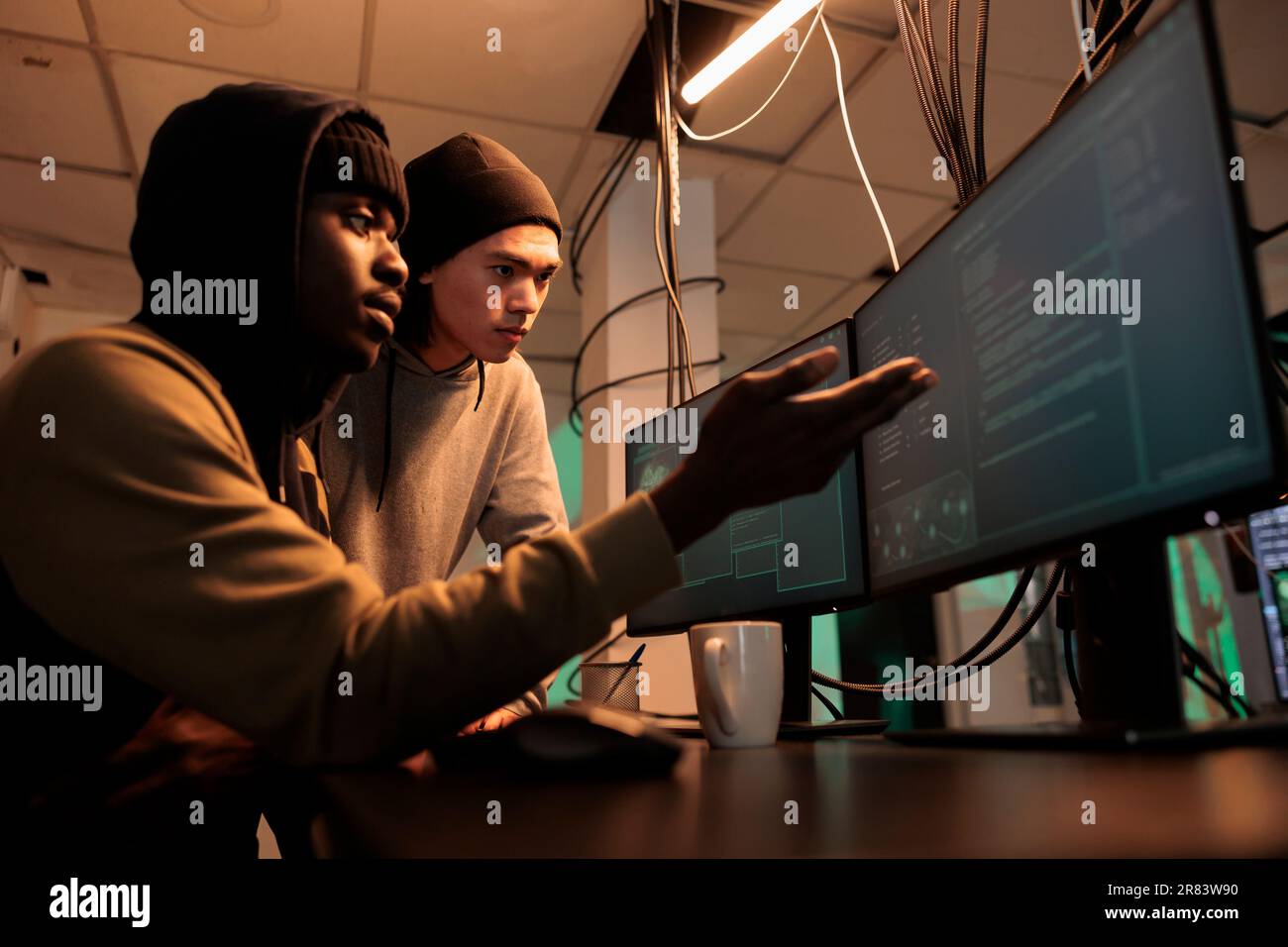 Hackers team cyberattack, criminals stealing privacy information, data ...