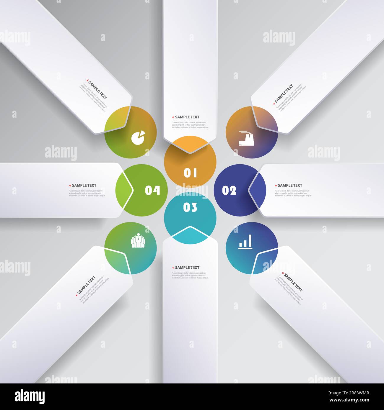 Colorful Minimal Paper Cut Infographics Design, Presentation Template ...