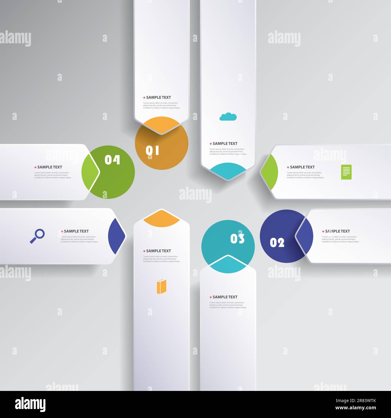 Colorful Minimal Paper Cut Infographics Design, Presentation Template ...