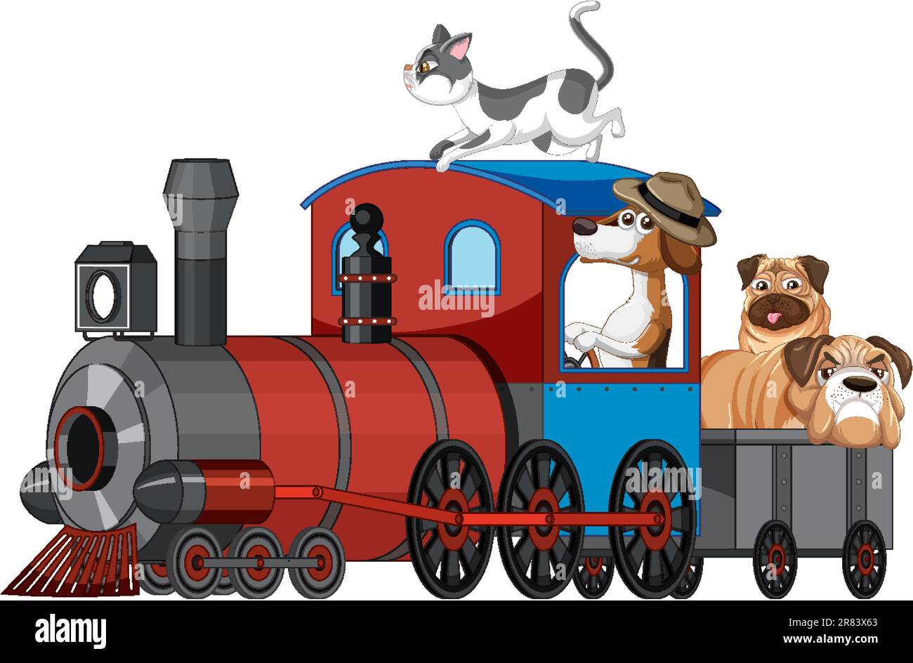 Domestic animals on train illustration Stock Vector Image & Art - Alamy