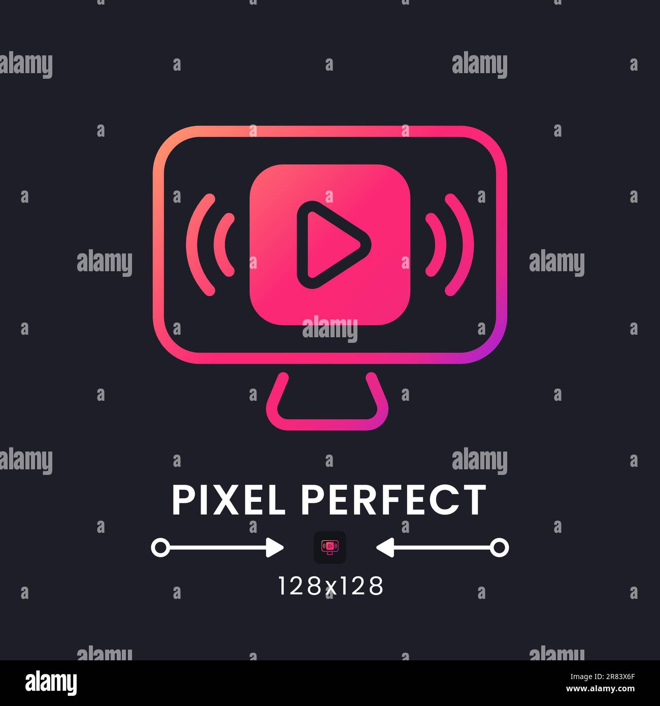 Live streaming pink solid gradient desktop icon on black Stock Vector Image & Art - Alamy