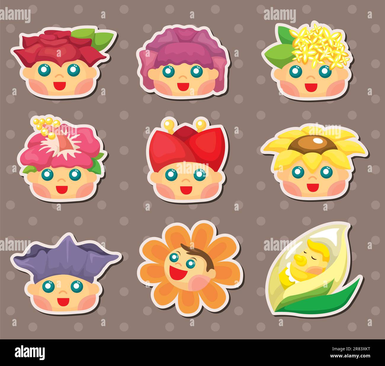 cartoon flower fairy stickers Stock Vector Image & Art - Alamy