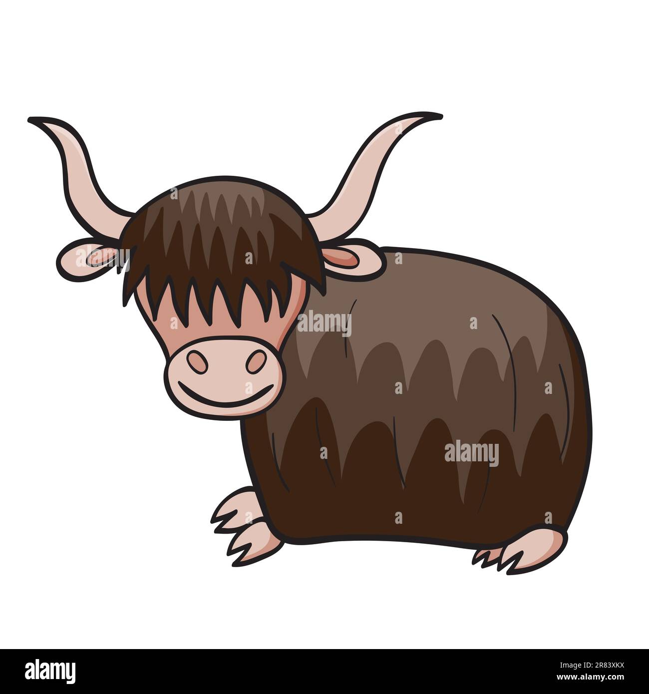 Vector illustration of smiling cute cartoon yak Stock Vector Image ...