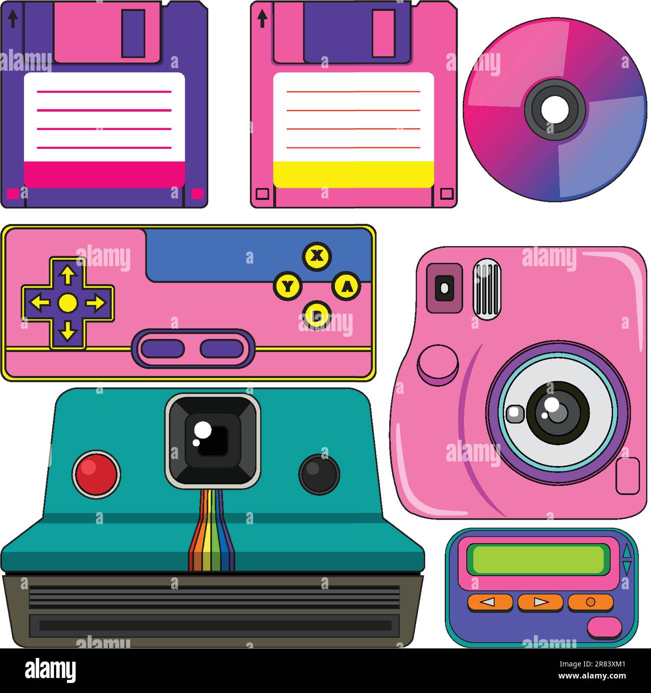 Set of retro object illustration Stock Vector Image & Art - Alamy