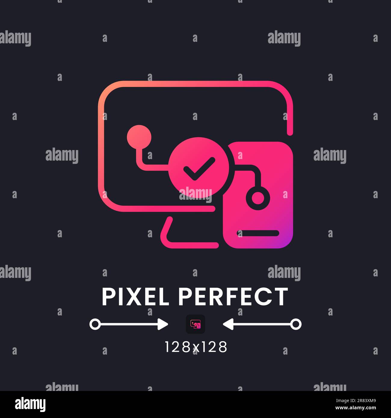 Cross-platform compatibility pink solid gradient desktop icon on black ...