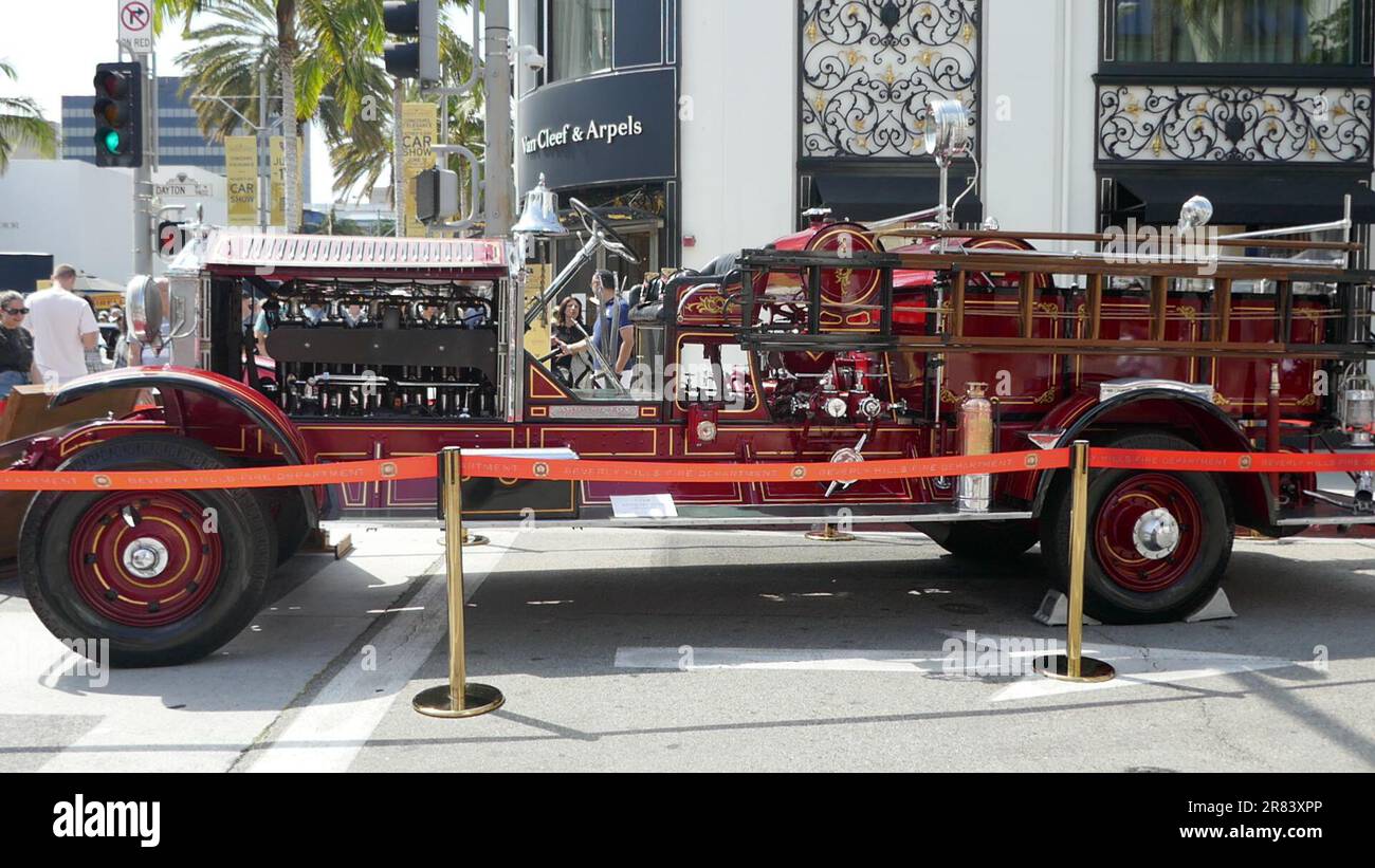 Beverly Hills, California, USA 18th June 2023 Fire Truck at Rodeo Drive ...