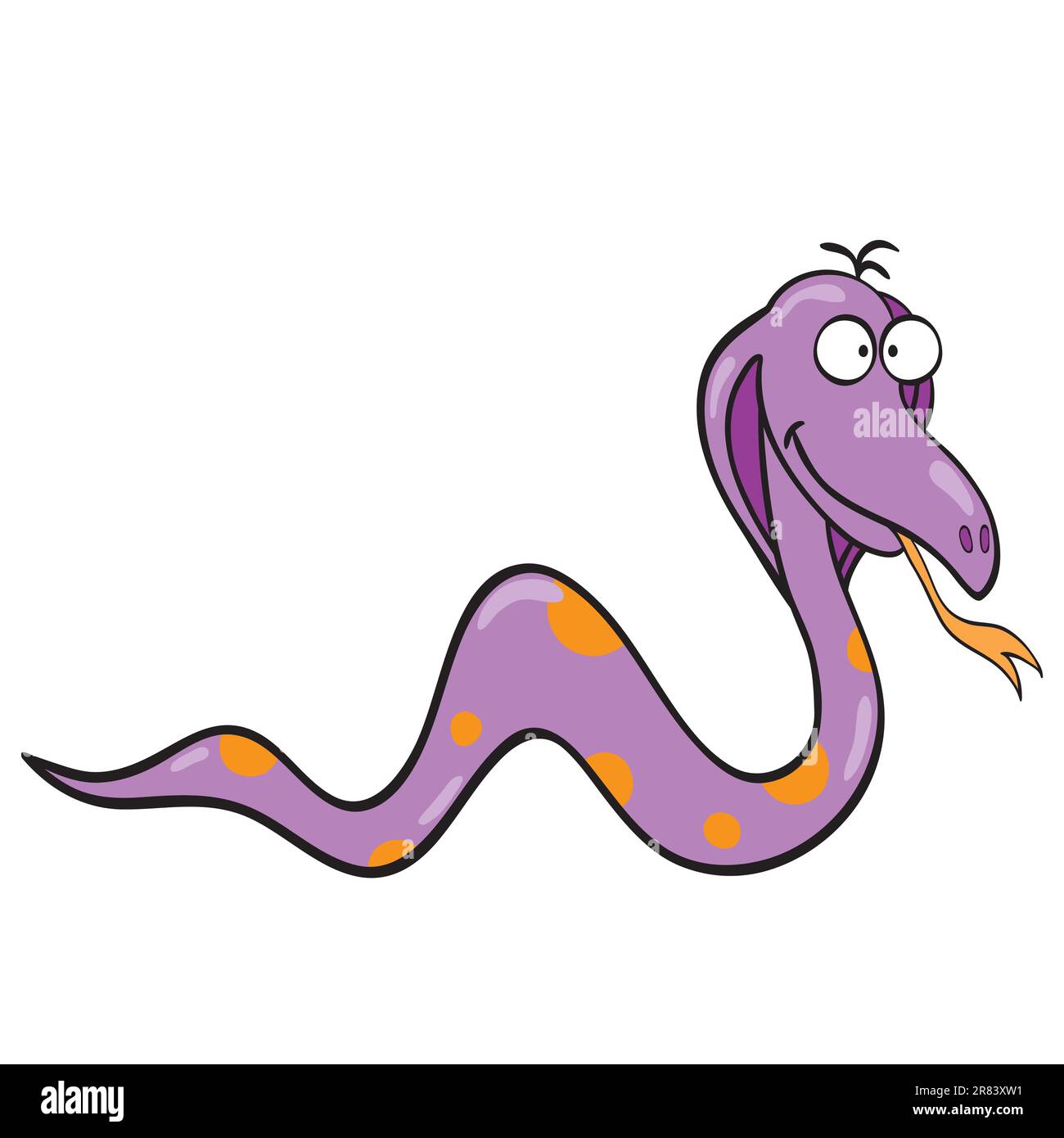 Vector illustration of smiling cute cartoon snake Stock Vector Image ...