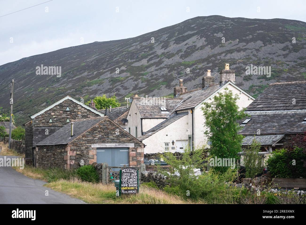 The Lake District village of Mosedale, below Carrock Fell, Cumbria ...