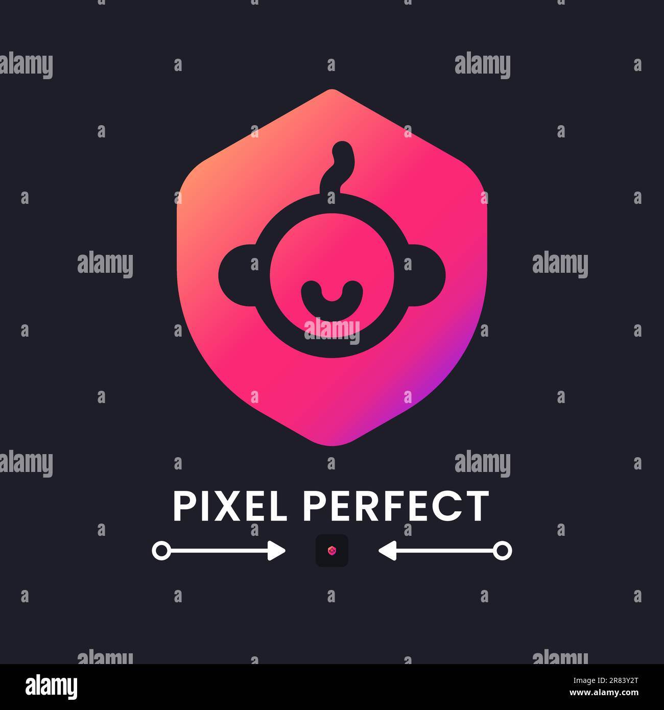 Child safety pink solid gradient desktop icon on black Stock Vector ...