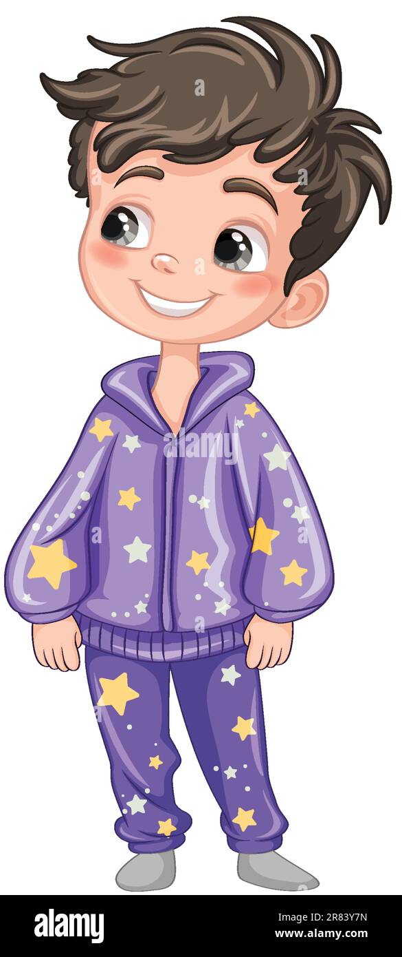 Cute cartoon character in pajamas illustration Stock Vector Image & Art ...