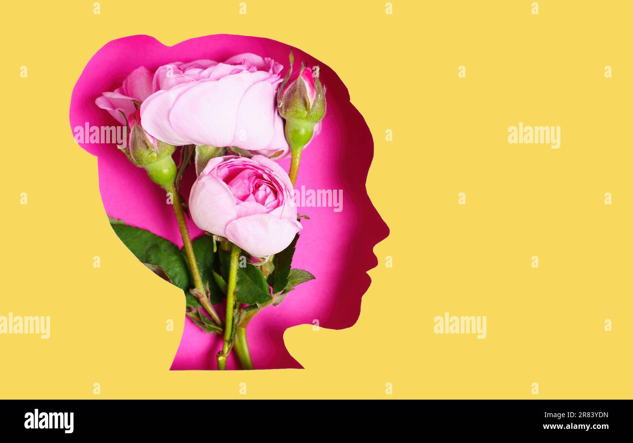 Abstract composition featuring a three-dimensional silhouette of a ...