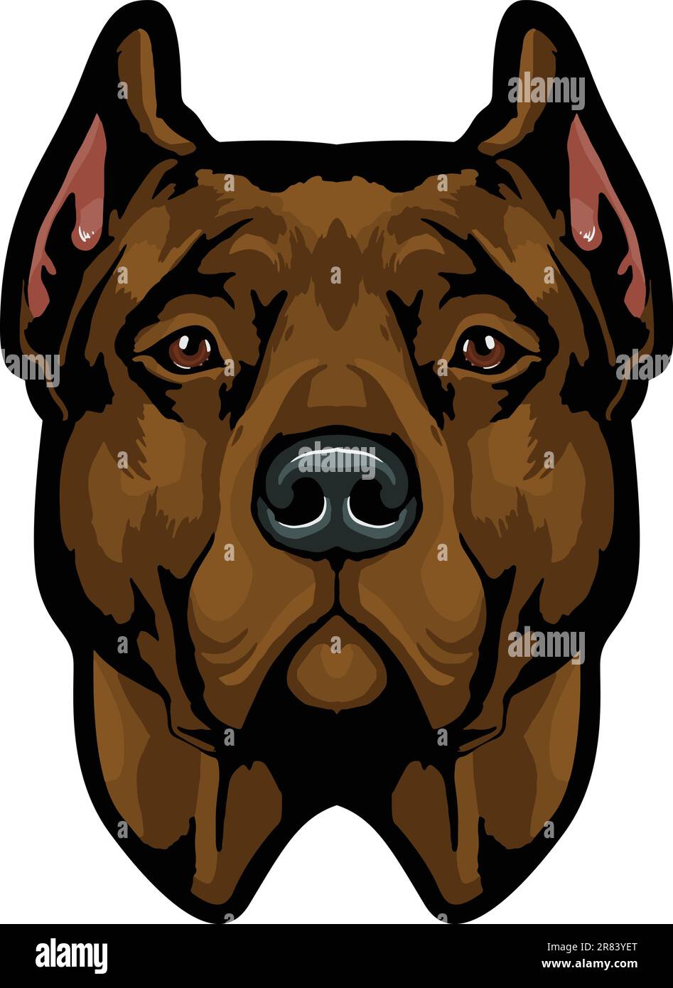 Silueta De Cara De Pitbull Premium Vector | Pitbull Head Drawing Icon