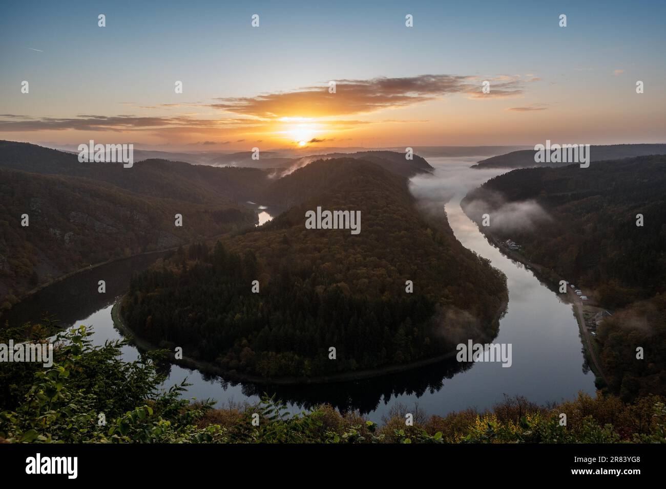 Saarschleife, Cloef. Great Saar Loop Stock Photo - Alamy