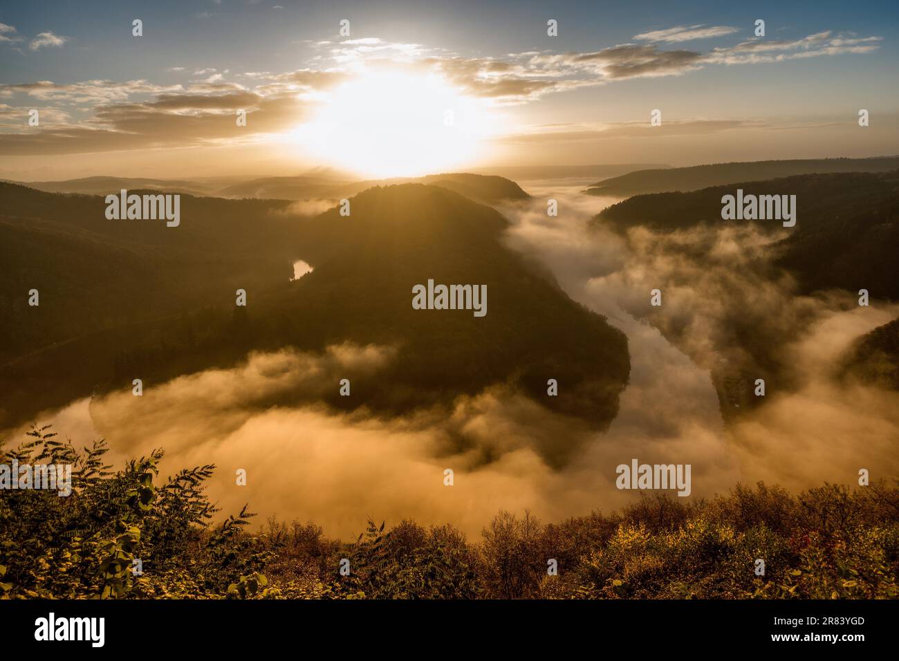 Saarschleife, Cloef. Great Saar Loop Stock Photo - Alamy