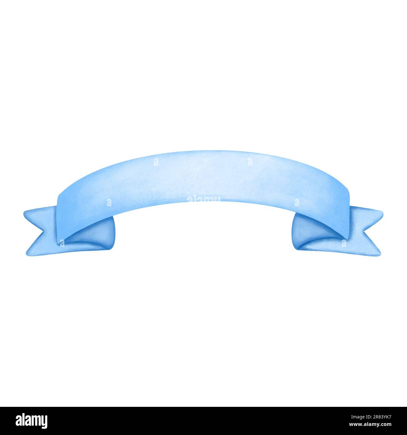 Watercolor banner ribbon clipart. Hand drawn blue banner ribbon ...