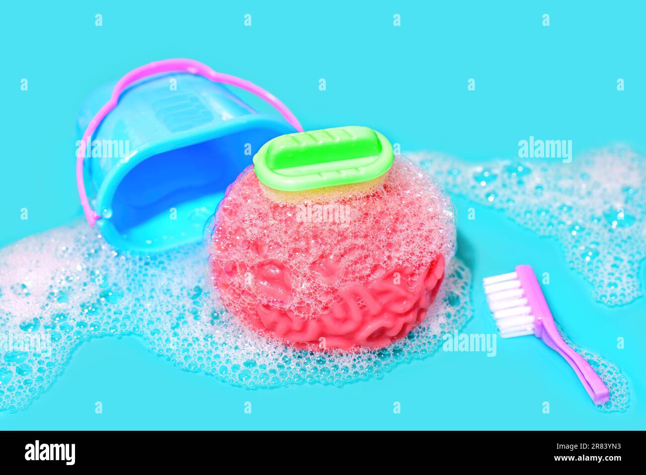 Human brain model covered in frothy foam takes center stage ...