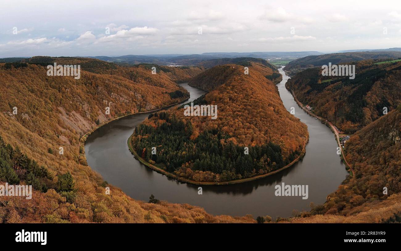 Saarschleife, Cloef. Great Saar Loop Stock Photo - Alamy