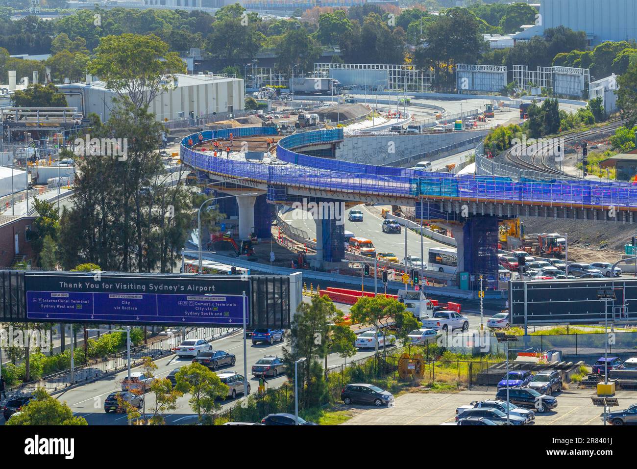 Construction of the 'Sydney Gateway' project at Sydney Airport in ...