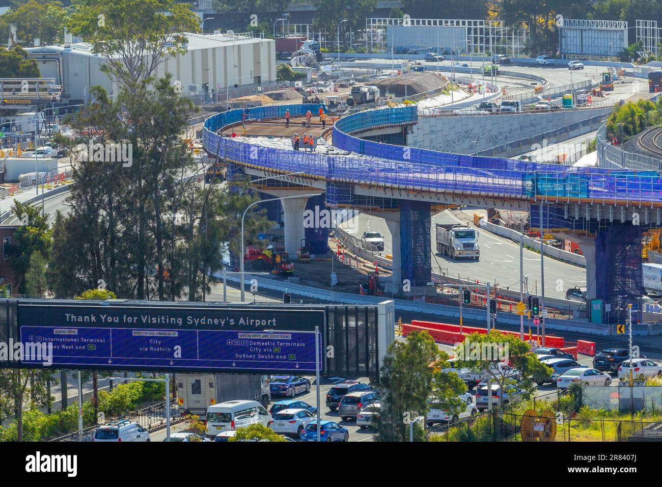 Construction of the 'Sydney Gateway' project at Sydney Airport in ...