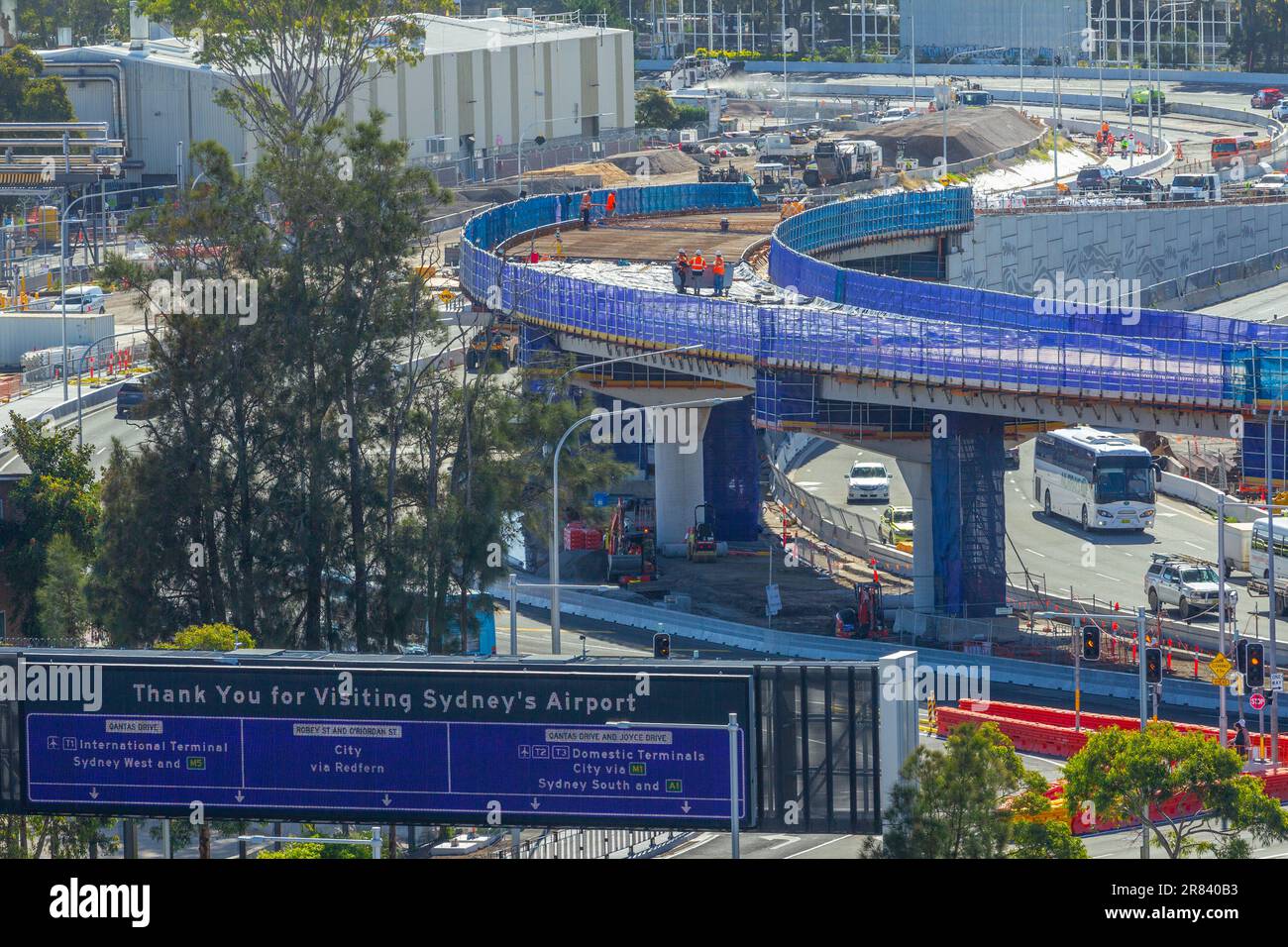 Construction of the 'Sydney Gateway' project at Sydney Airport in ...