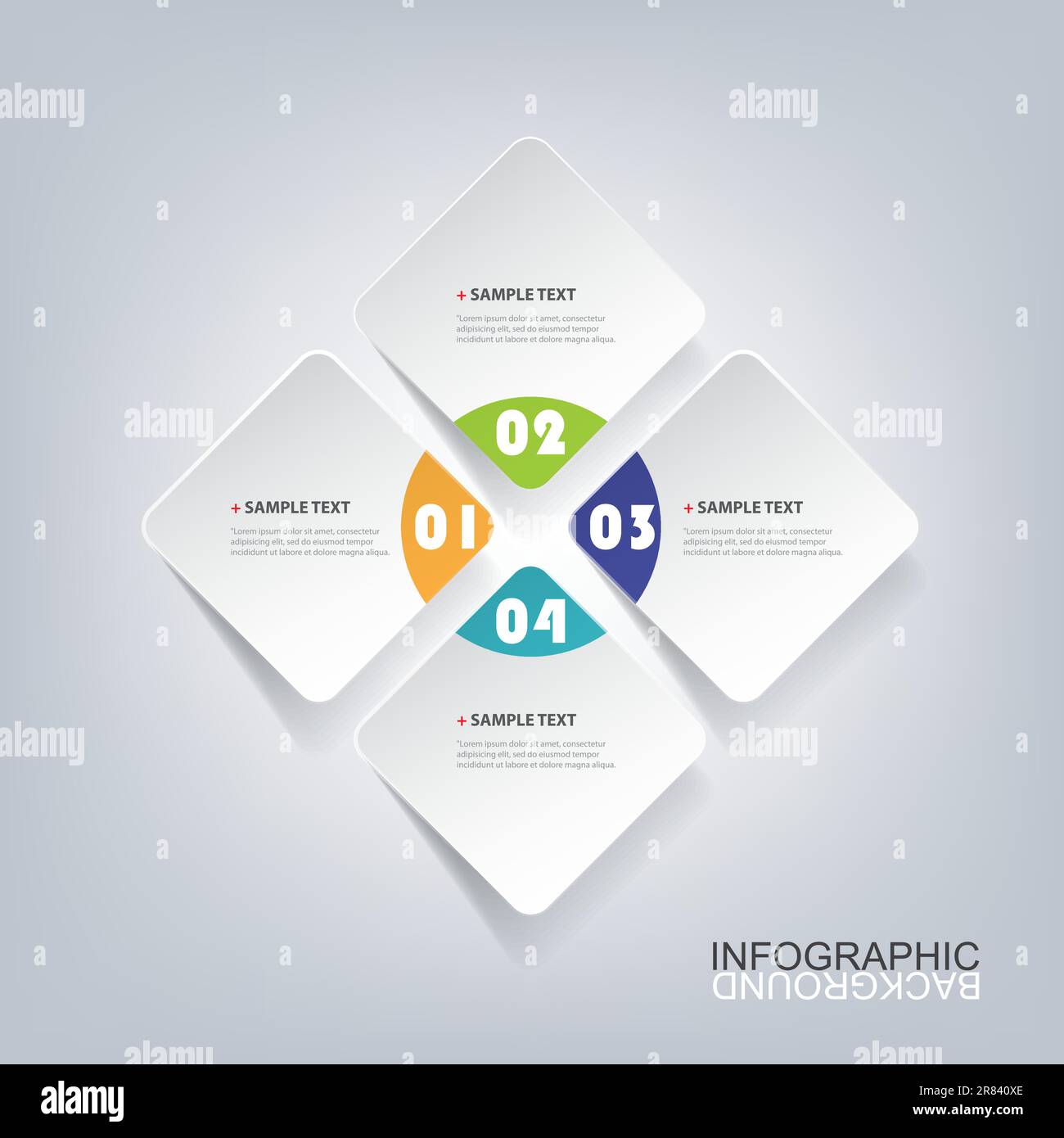 Colorful Minimal Paper Cut Infographics Design - Round Squares Stock ...