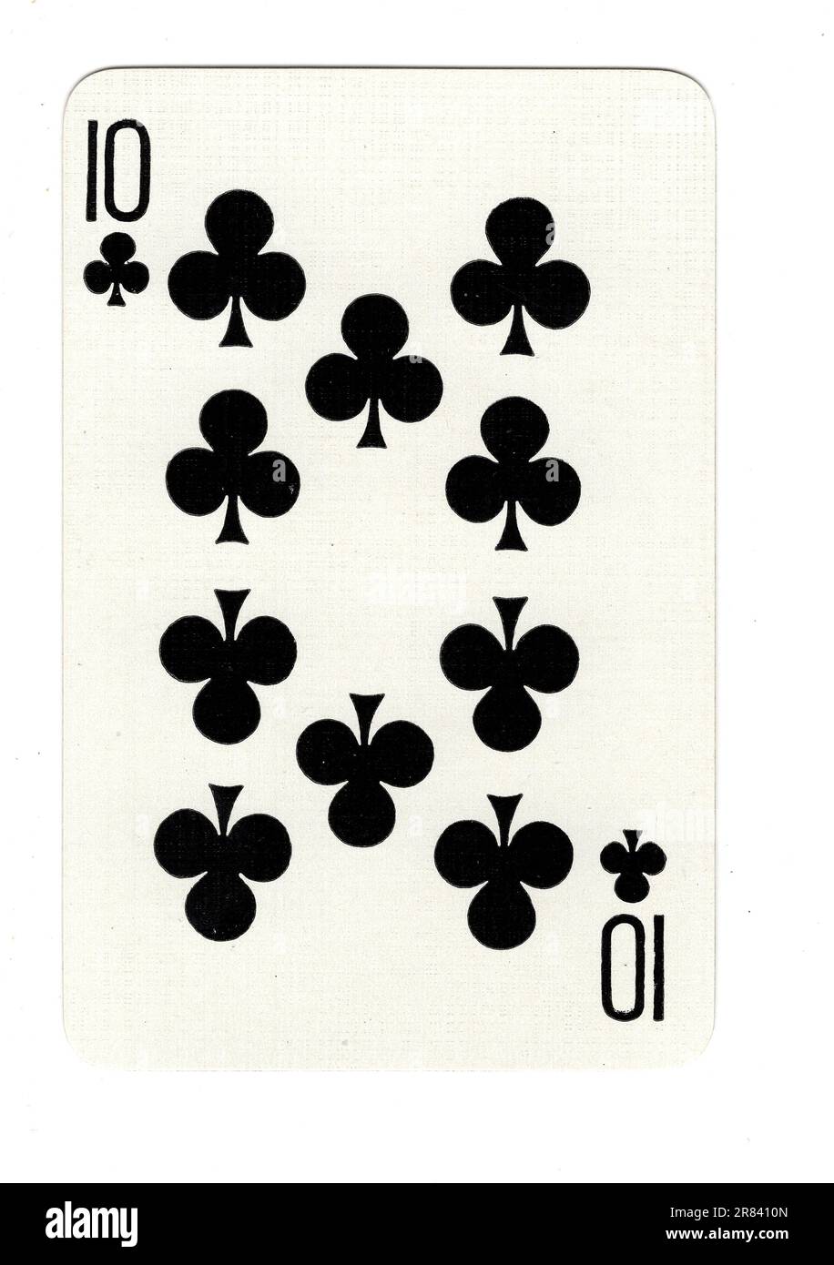 A ten of clubs vintage playing card on a white background Stock Photo - Alamy