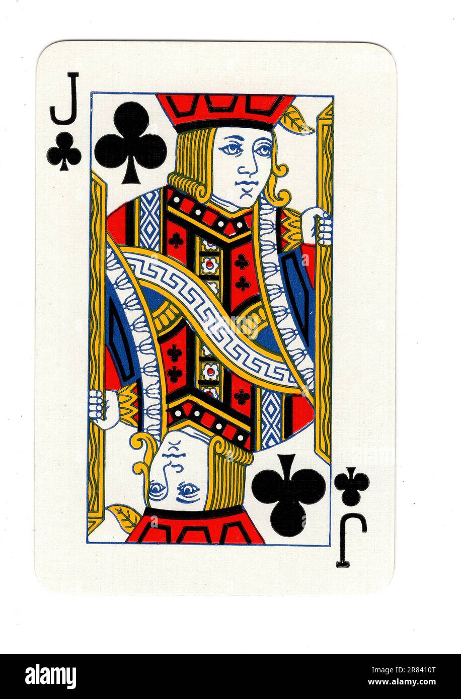 A jack of clubs vintage playing card on a white background Stock Photo ...