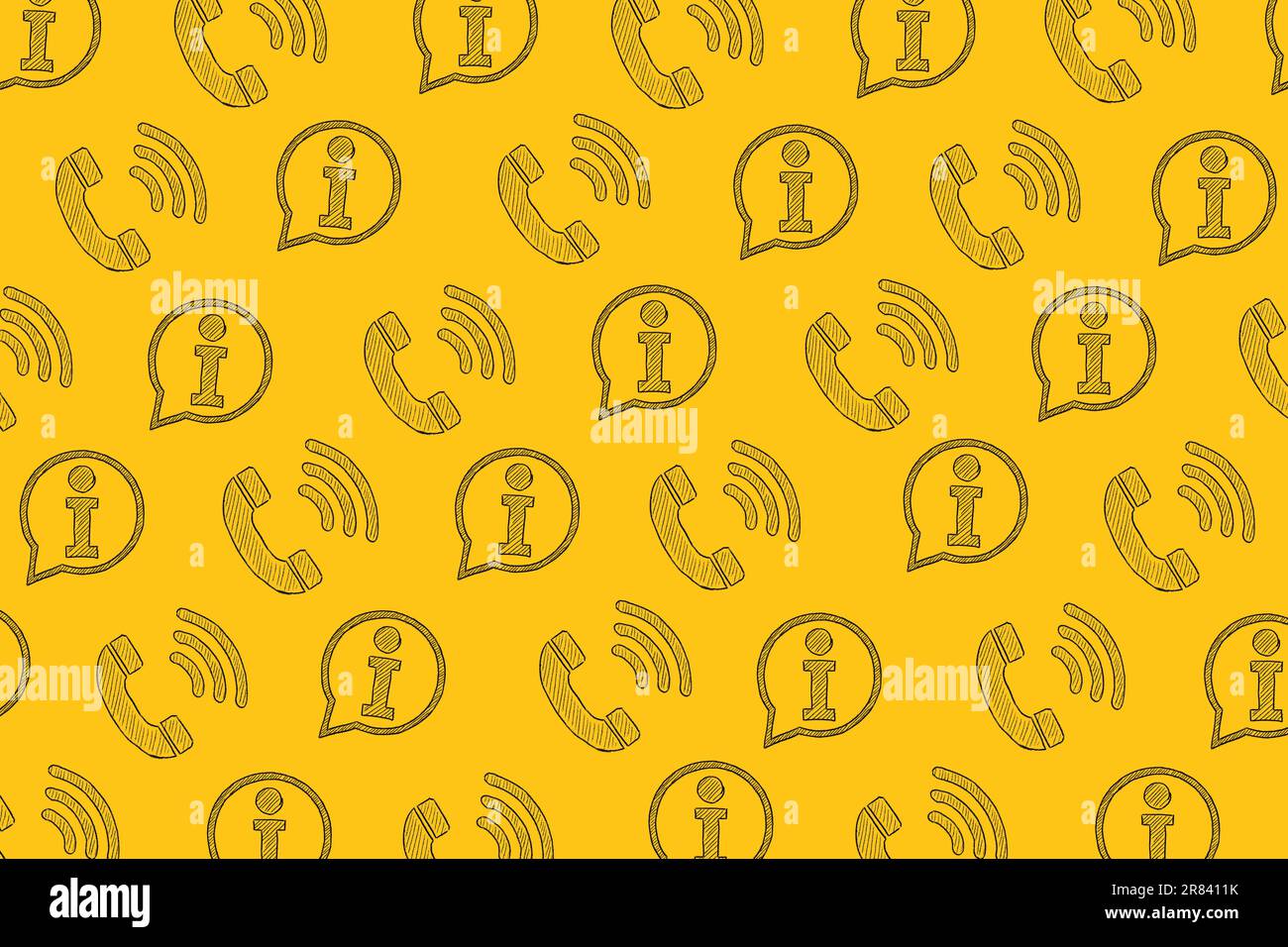 Pattern from phone icons and info icons. Call center pattern. Hotline ...
