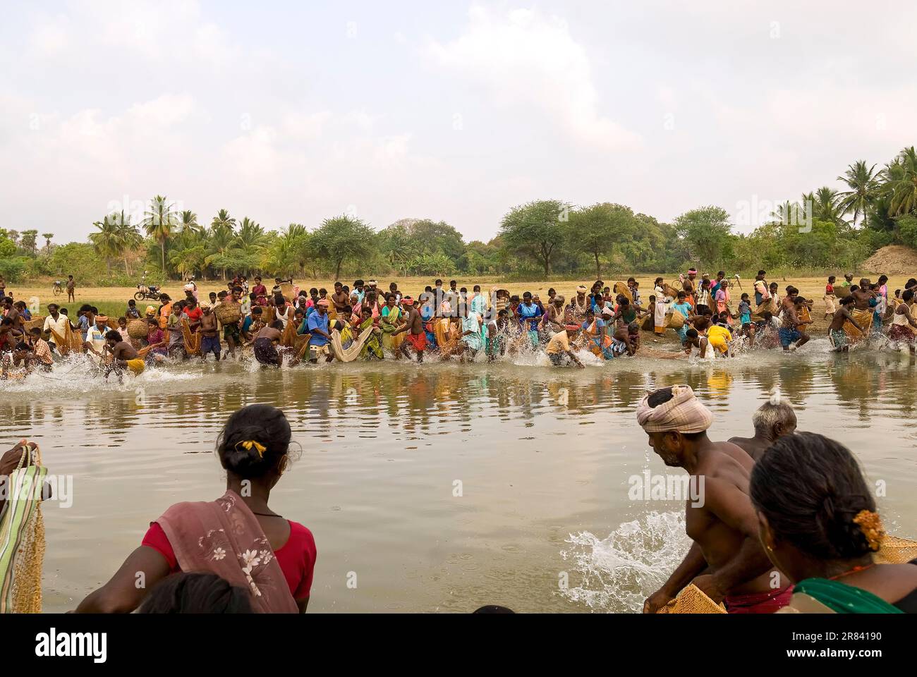 Fishing festival at Venthanpatti near Ponnamaravathy, Pudukkottai ...