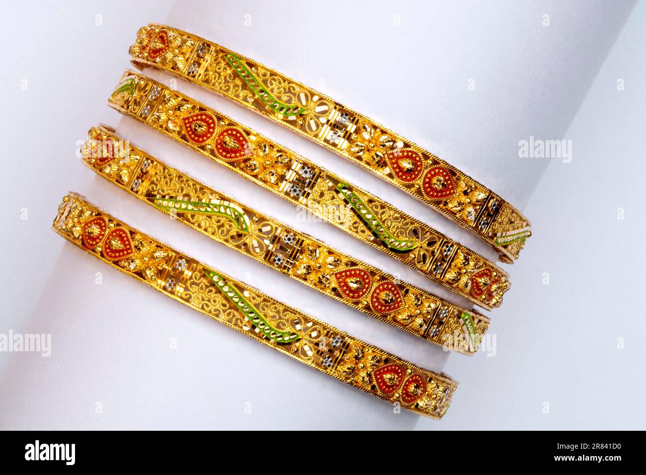 Bengal design Gold bangles, women wear on the arm or wrist called ...