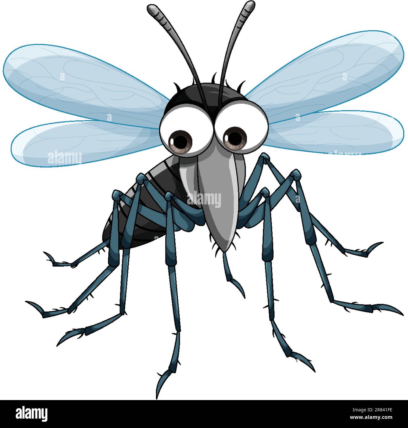 Cute mosquito cartoon character flying illustration Stock Vector Image ...