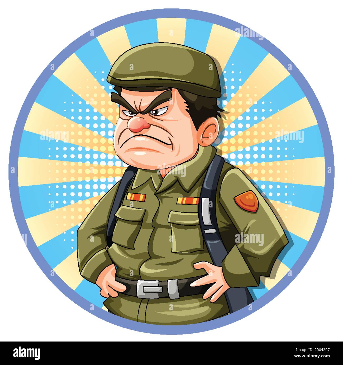 Grumpy Army Officer Cartoon illustration Stock Vector Image & Art - Alamy