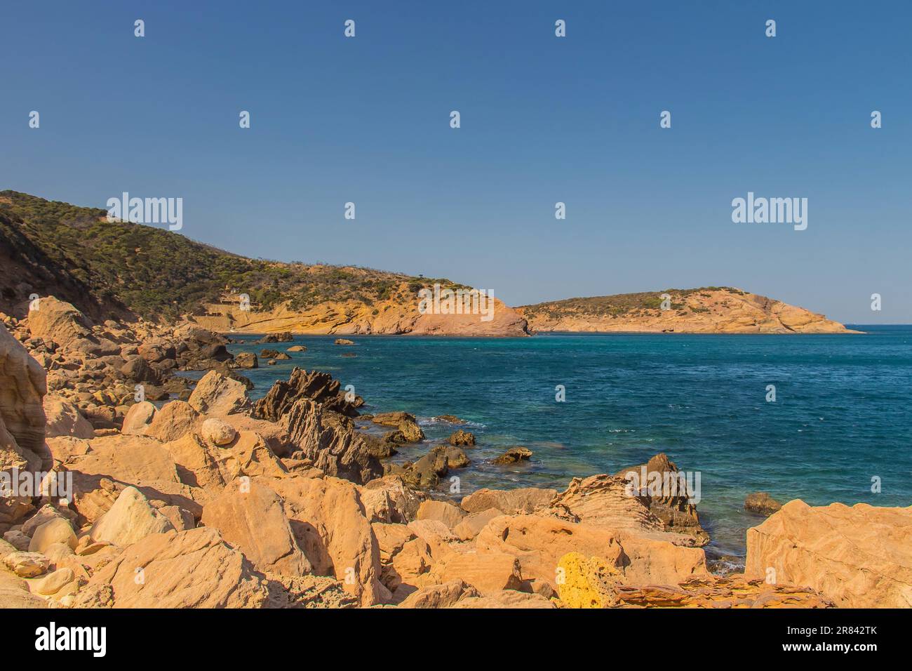 Amar Cove: Where the Mountains Meet the Beach in Korbous, Tunisia Stock ...